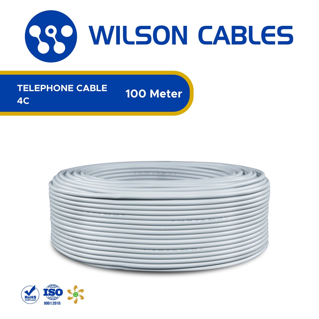 Jual WILSON CABLES - Kabel Telpon 4C 100 Meter Kabel Telfon Telepon ...