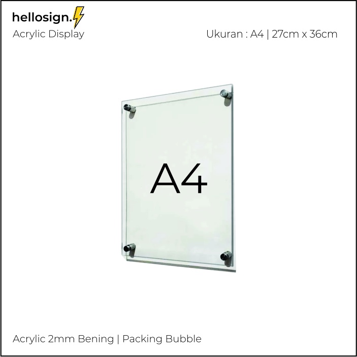 Jual Acrylic Display Wall Poster | Frame | Bingkai Display Akrilik A4 | Shopee Indonesia