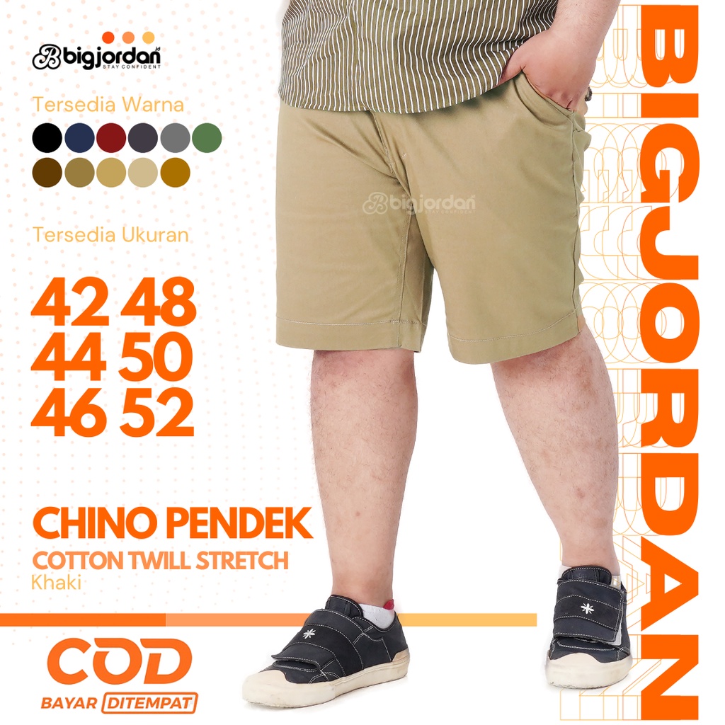 Jual celana chino pendek pria big size 50 48 46 44 42 celana pendek ...