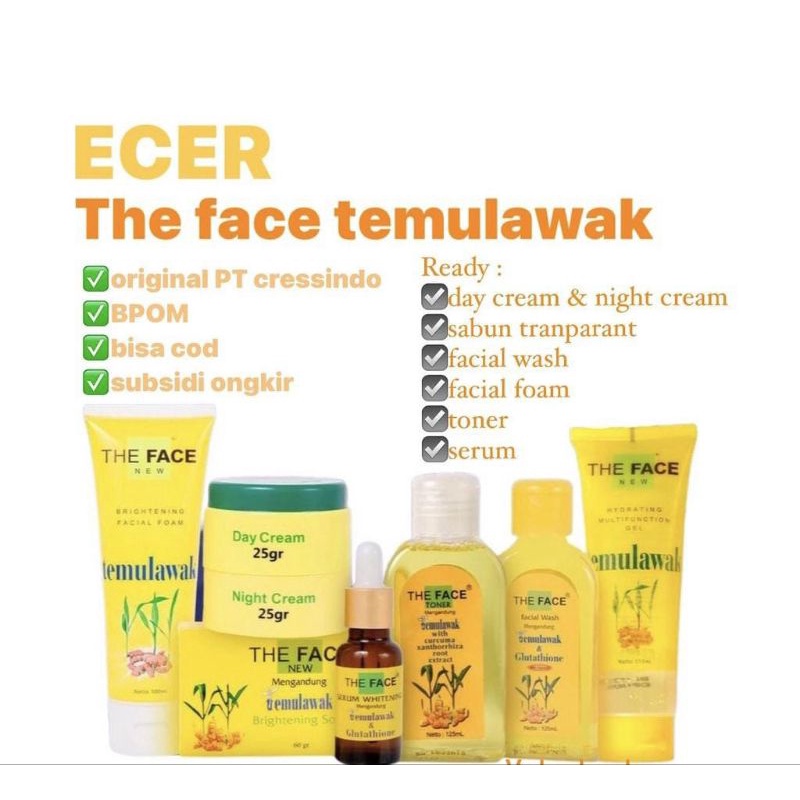 Jual ORIGINAL TEMULAWAK THE FACE BPOM cream temu lawak bpom | Shopee ...