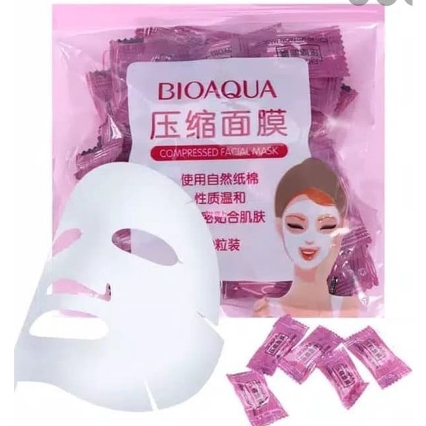Jual Bioaqua Compressed Sheet Mask isi 100 pc per pack | Shopee Indonesia