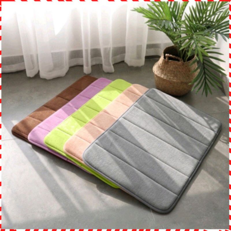 Jual Keset Kaki Anti Slip Bahan Memory Foam Motif Polos Serap Air ...