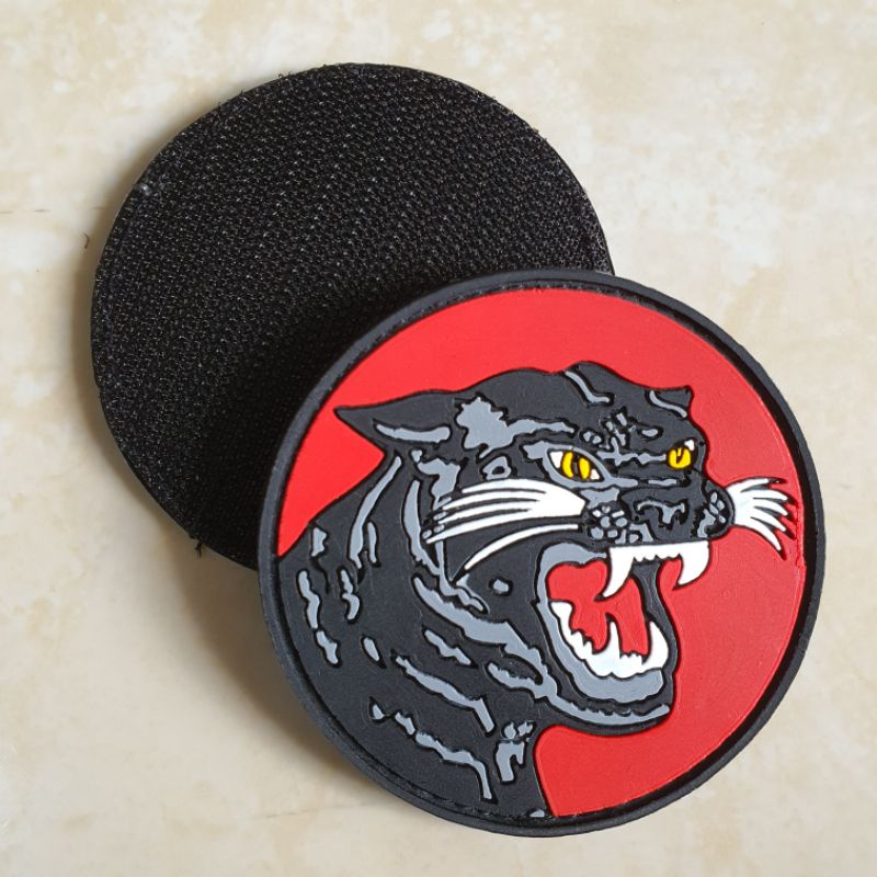 Jual patch rubber logo macan hitam brimob bulat / polri / polisi ...