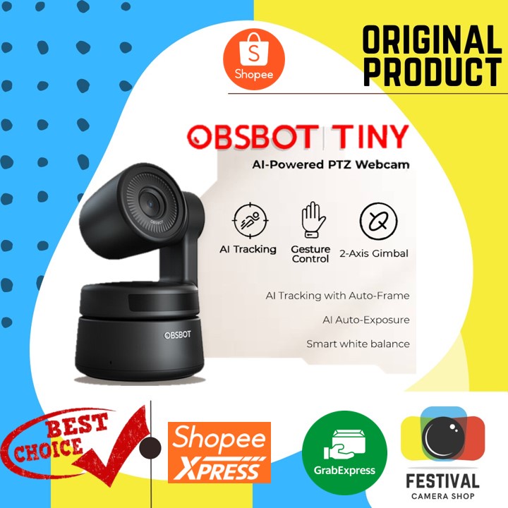 Jual OBSBOT Tiny AI Powered PTZ Webcam - Webcam OWB-2004 CE | Shopee Indonesia