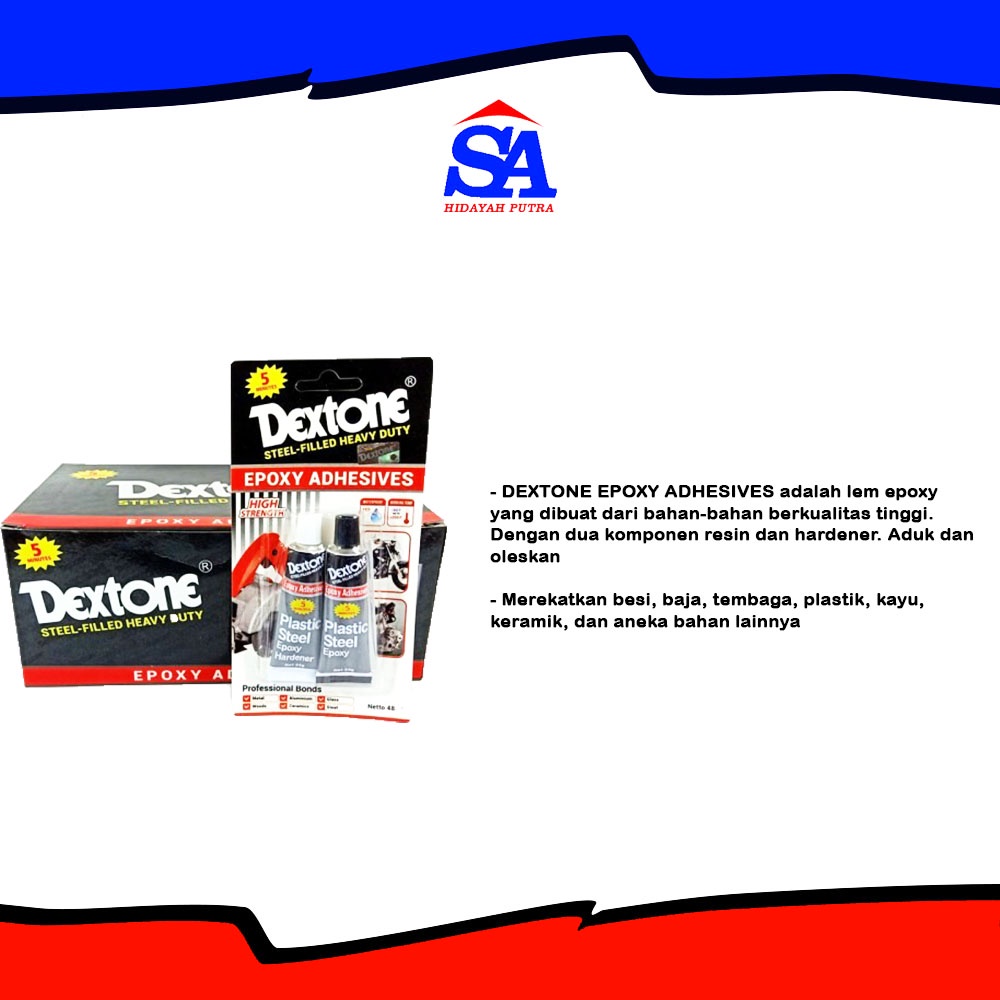 Jual Dextone Lem Besi Epoxy Plastic Steel 5 menit 48 gram - Lem Perekat ...