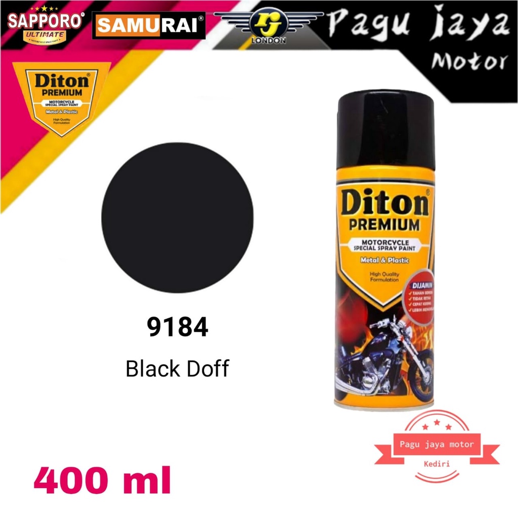 Jual DITON PREMIUM 9184 BLACK HITAM DOFF FLAT MATTE 400ml cat semprot ...