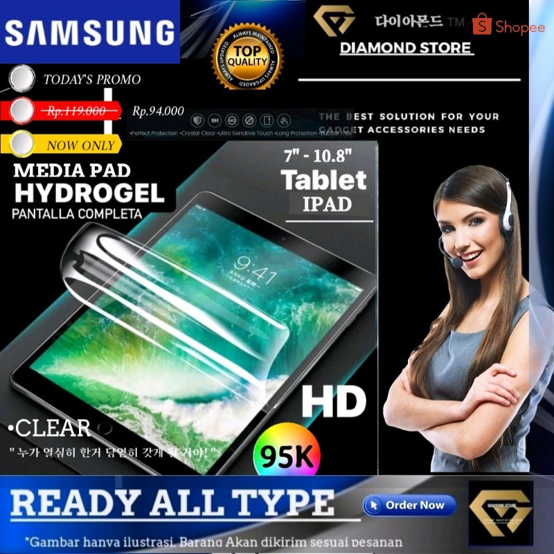 Jual SAMSUNG GALAXY TAB ANTI GORES HYDROGEL SCREEN PROTECTOR S4 SM T835 TAB A 7.0 2016 10.1 A7 ...