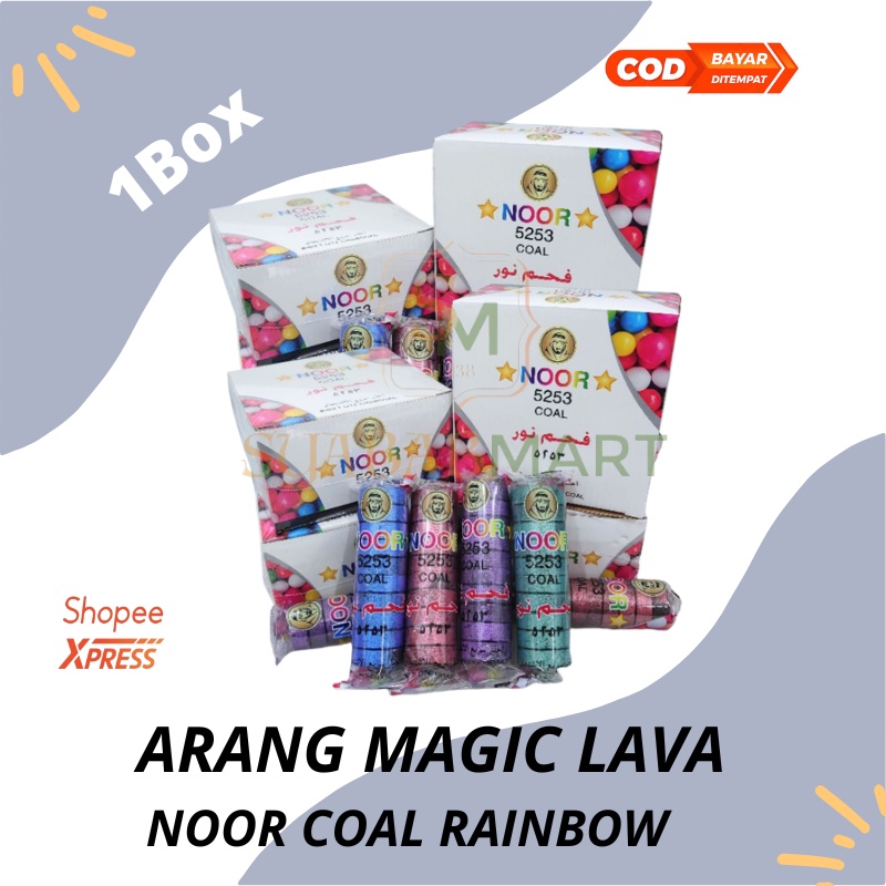 Jual (1BOX) Arang Magic 1Box Arang Noor Pelangi Coal Dupa / Arang Magic ...