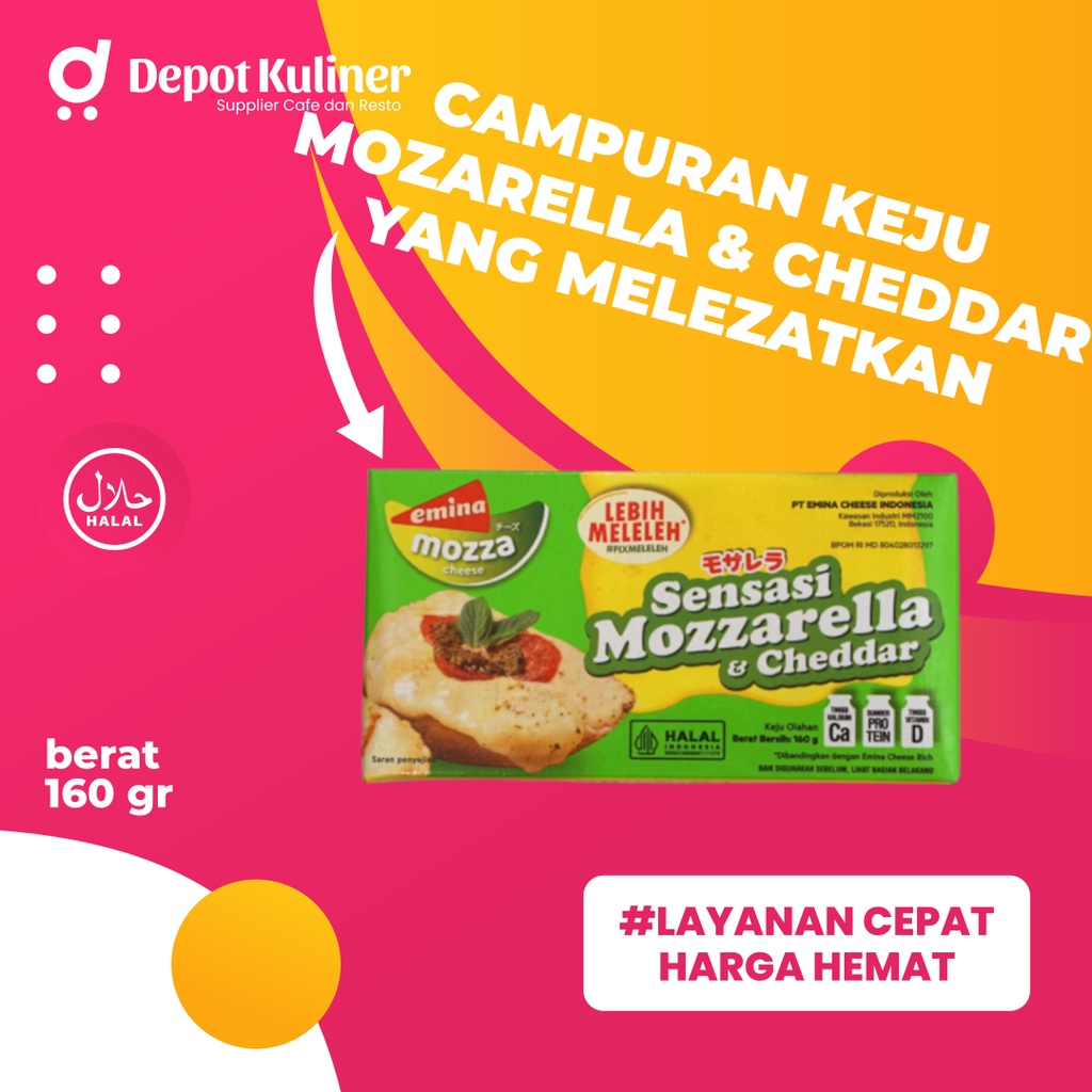 Jual Emina Mozza Cheese Mozzarella & Cheddar 165G | Shopee Indonesia