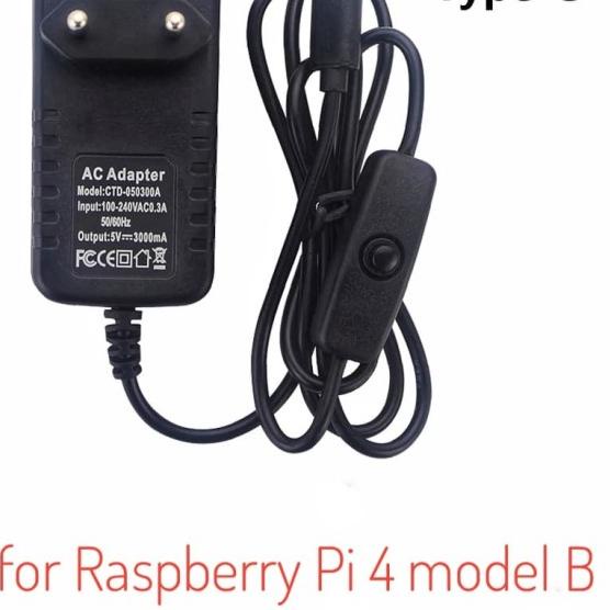 Jual Adaptor Power Supply 5V 3A USB Type C for Raspberry Pi 4 model B ...