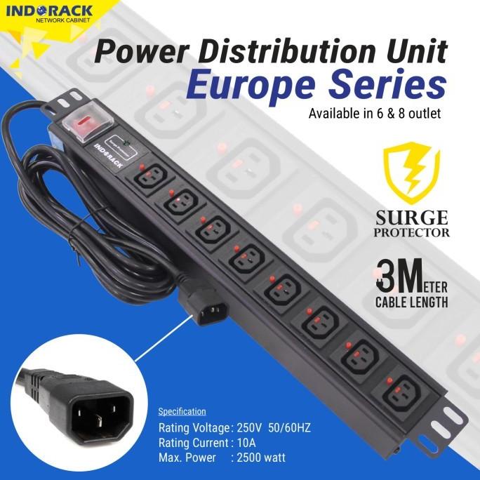 Jual Pdu8E - Pdu 8 Outlet Europe Socket - Indorack | Shopee Indonesia