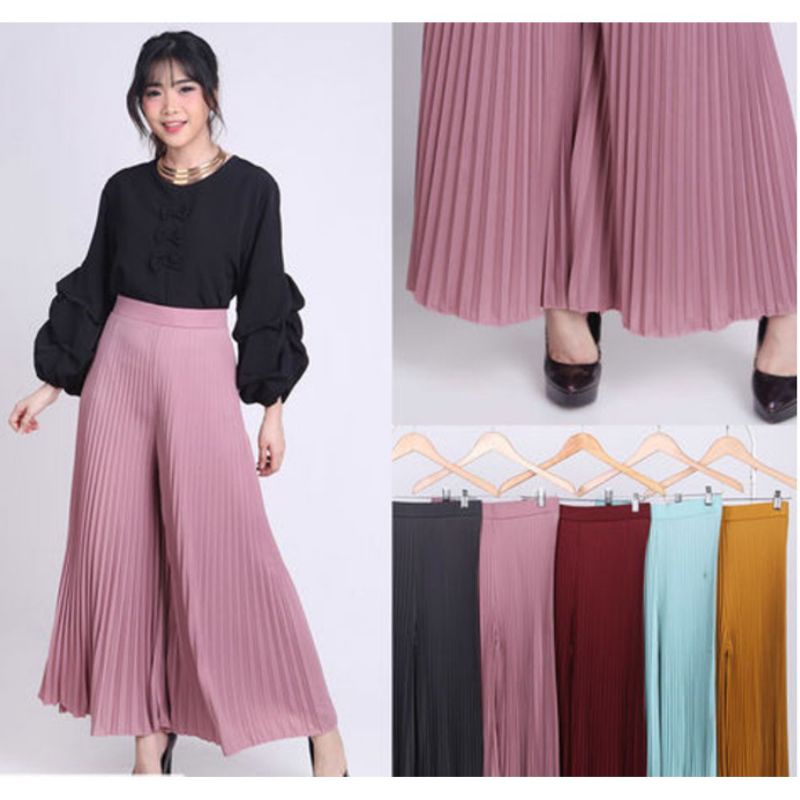 Jual KULOT WANITA PLISKET PREMIUM / Celana Kulot Klok Prisket LIPATAN ...