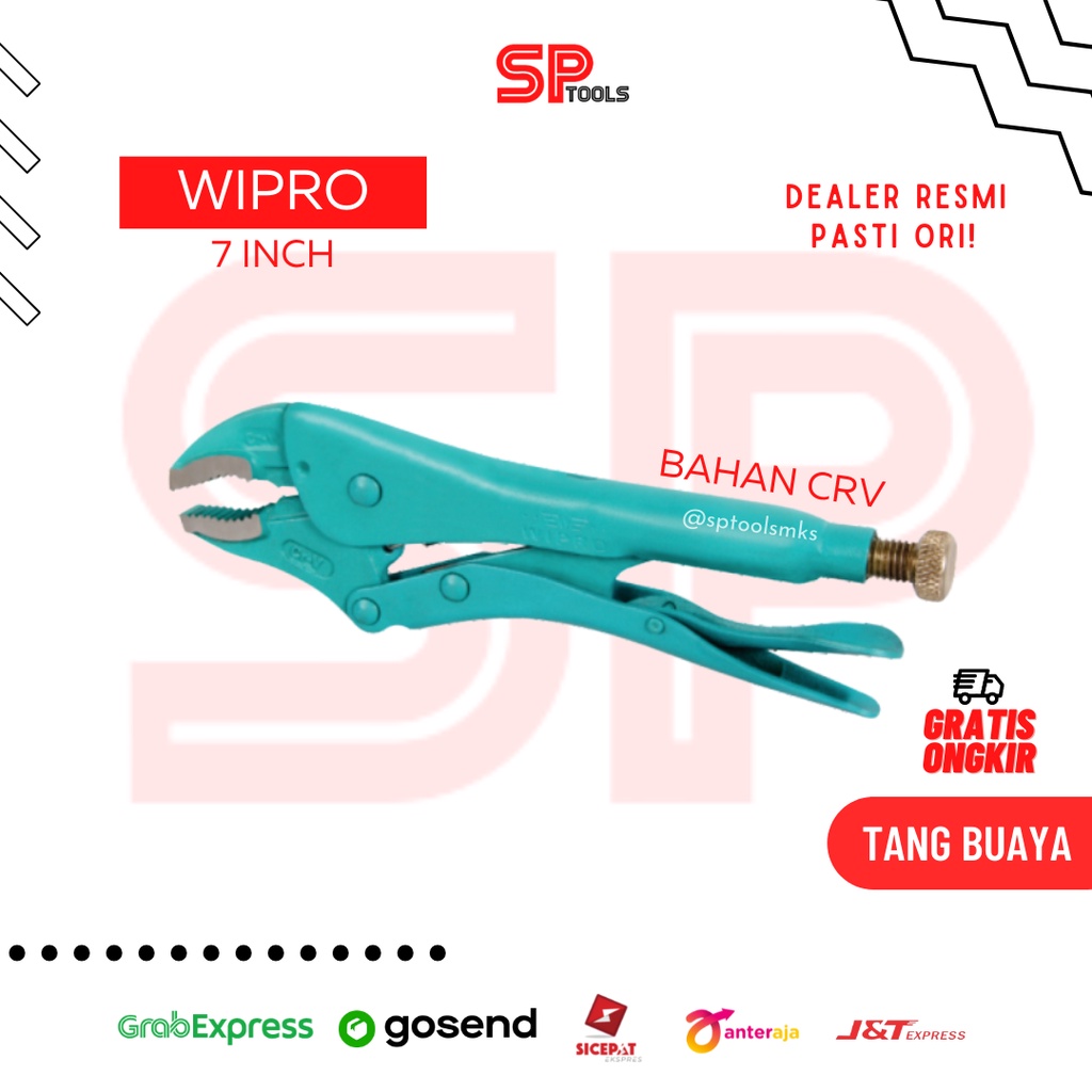 Jual TANG BUAYA / TANG JEPIT PENJEPIT BULAT WIPRO 7" 7 INCH | Shopee ...