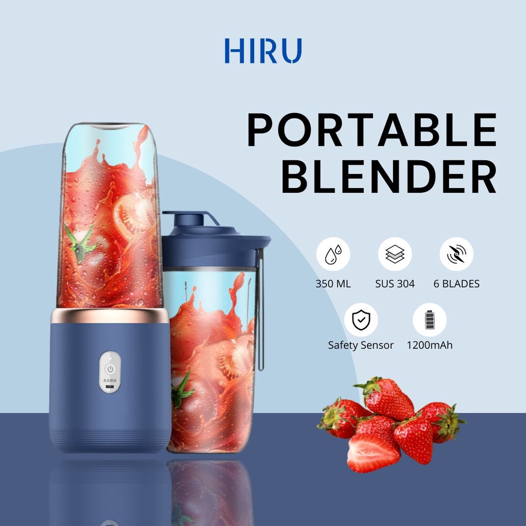 Jual HIRU Electric Blender Portable 6 Mata Pisau 400 ML / Blender Mini ...
