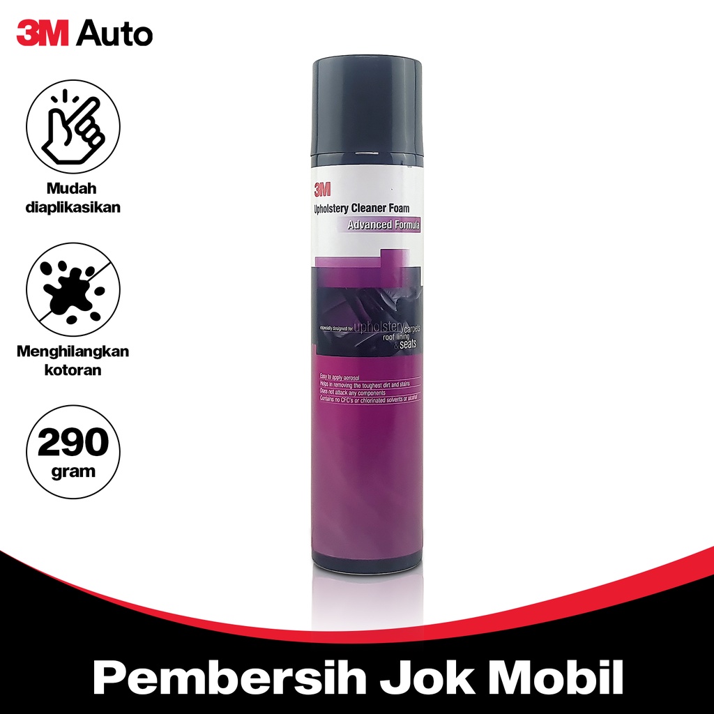 Jual 3M Auto Pembersih Interior Mobil 290 G Anti Microbial Carpets and Upholstery Cleaner Foam ...