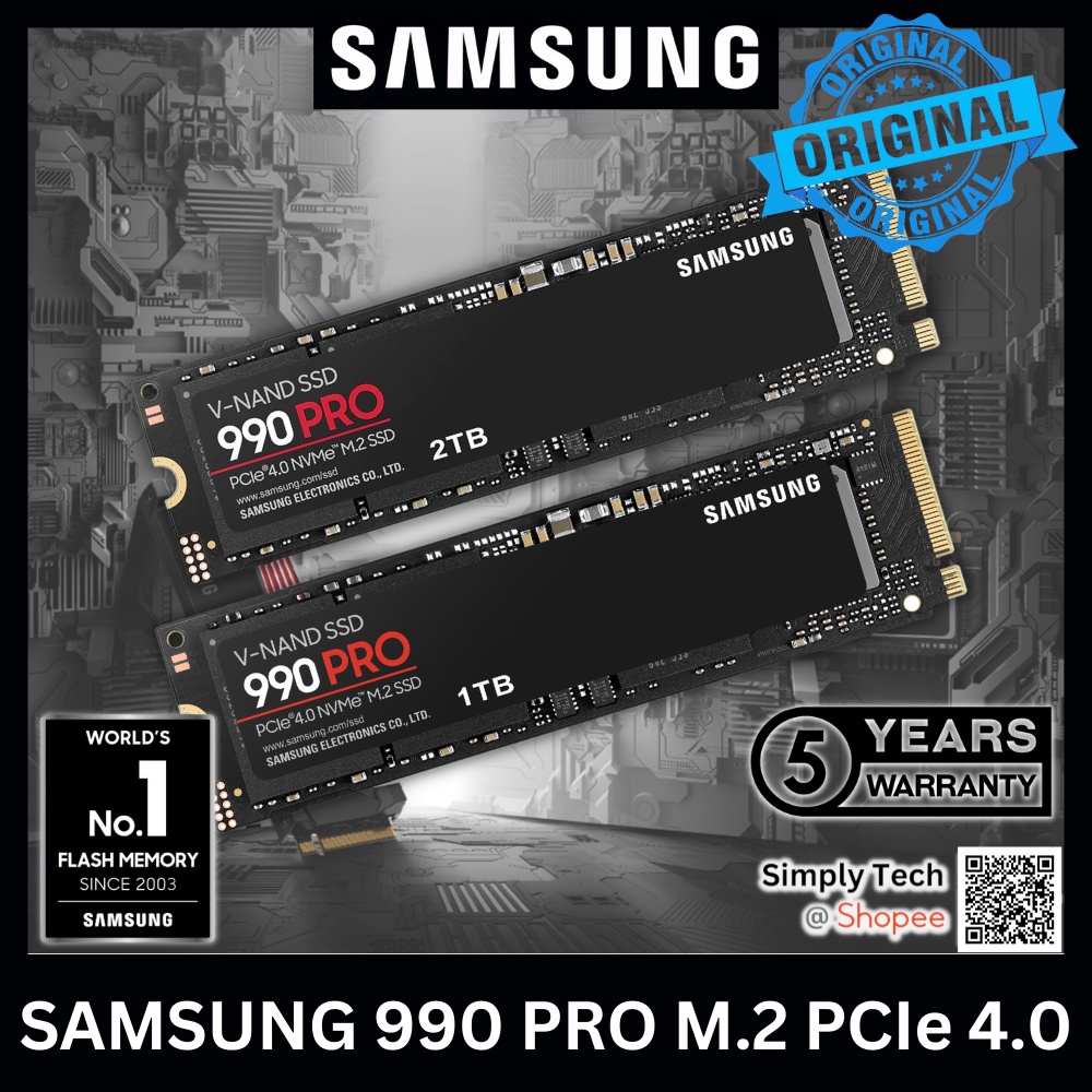 Jual SSD Samsung 990 Pro 1TB 2TB NVMe M.2 Gen 4.0 V-NAND PS5 Laptop ...