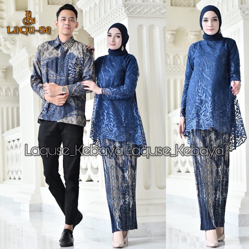 Jual Set Kebaya Couple Kemeja Batik Lengan Panjang Couple Kebaya Tulle ...