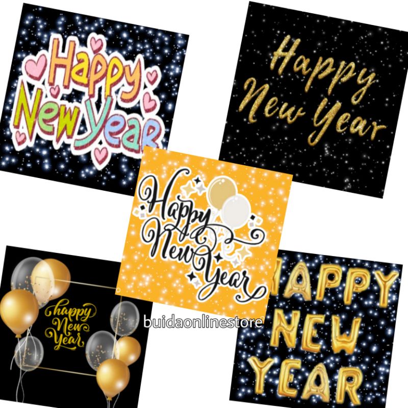 Jual Stiker Happy New Year Label Sticker Selamat Tahun Baru Ukuran ...