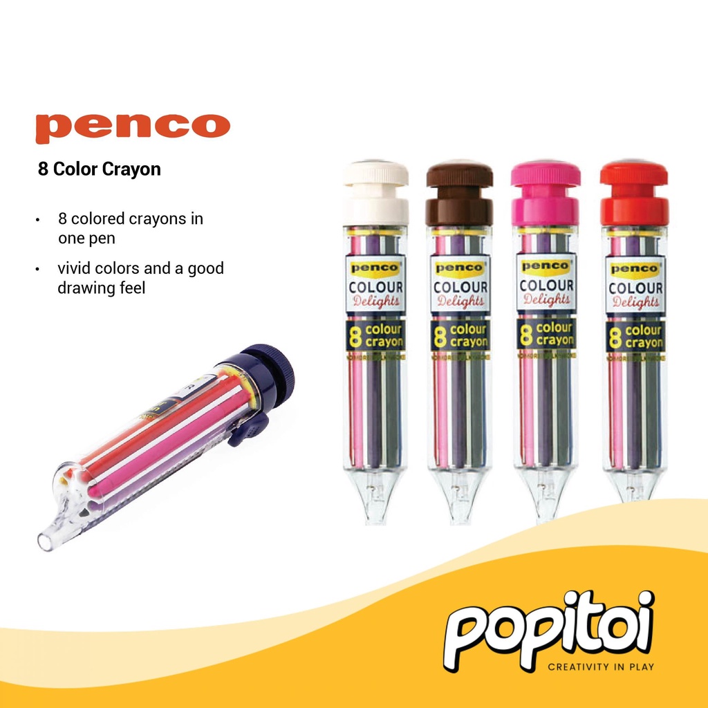 Jual Hightide Penco 8 Color Crayon High Tide Krayon Mewarnai Unik 8 ...