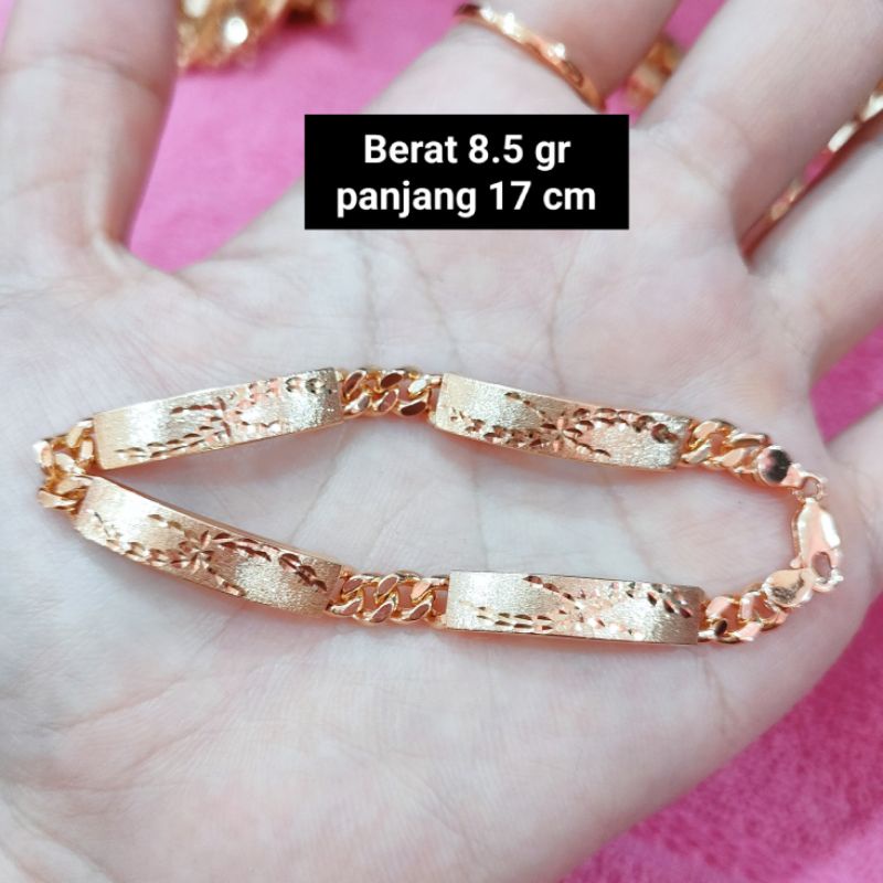 Jual GELANG RANTAI HOLLO PLAT PERAK ASLI 925 LAPIS EMAS | Shopee Indonesia