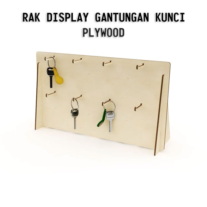 Jual Rak Display Kayu Gantungan Kunci / Wooden Keychain Stand / Rak ...