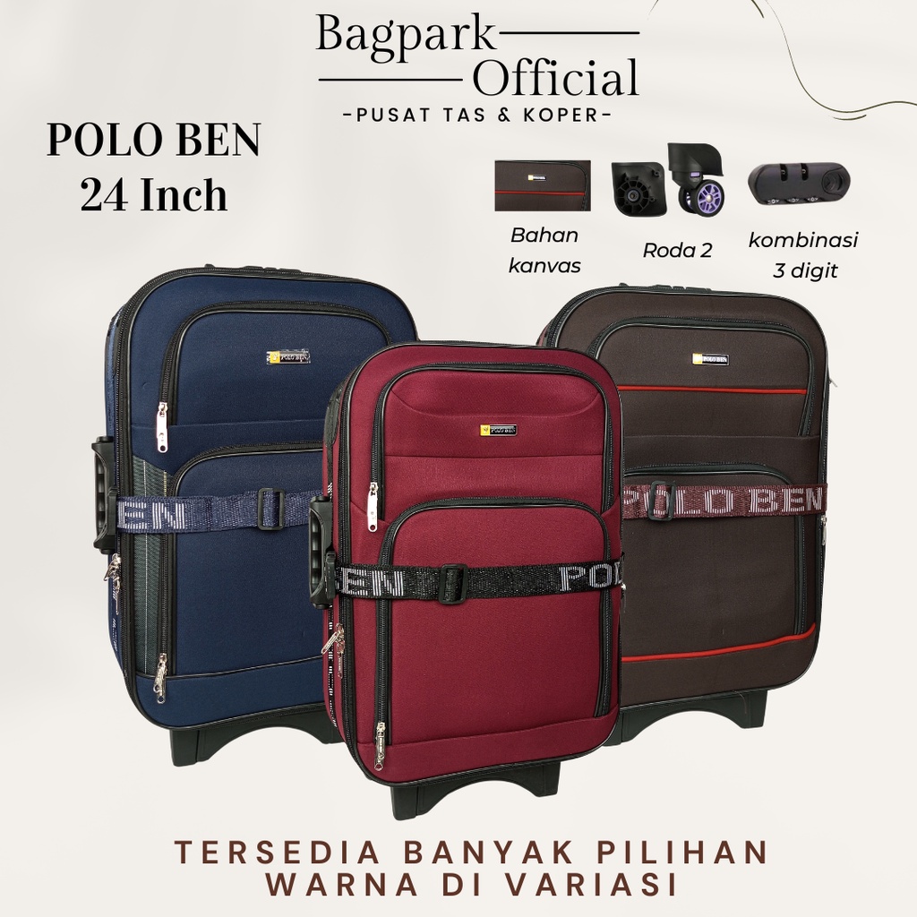Jual BAGPARK Koper Kain Polo Ben Koper 20 Inch / Koper Polo Ben 24 Inch ...