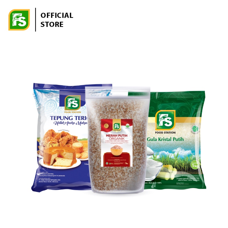 Jual Bundling Food Station - FS Beras Merah Putih Organik 1Kg + FS Gula ...
