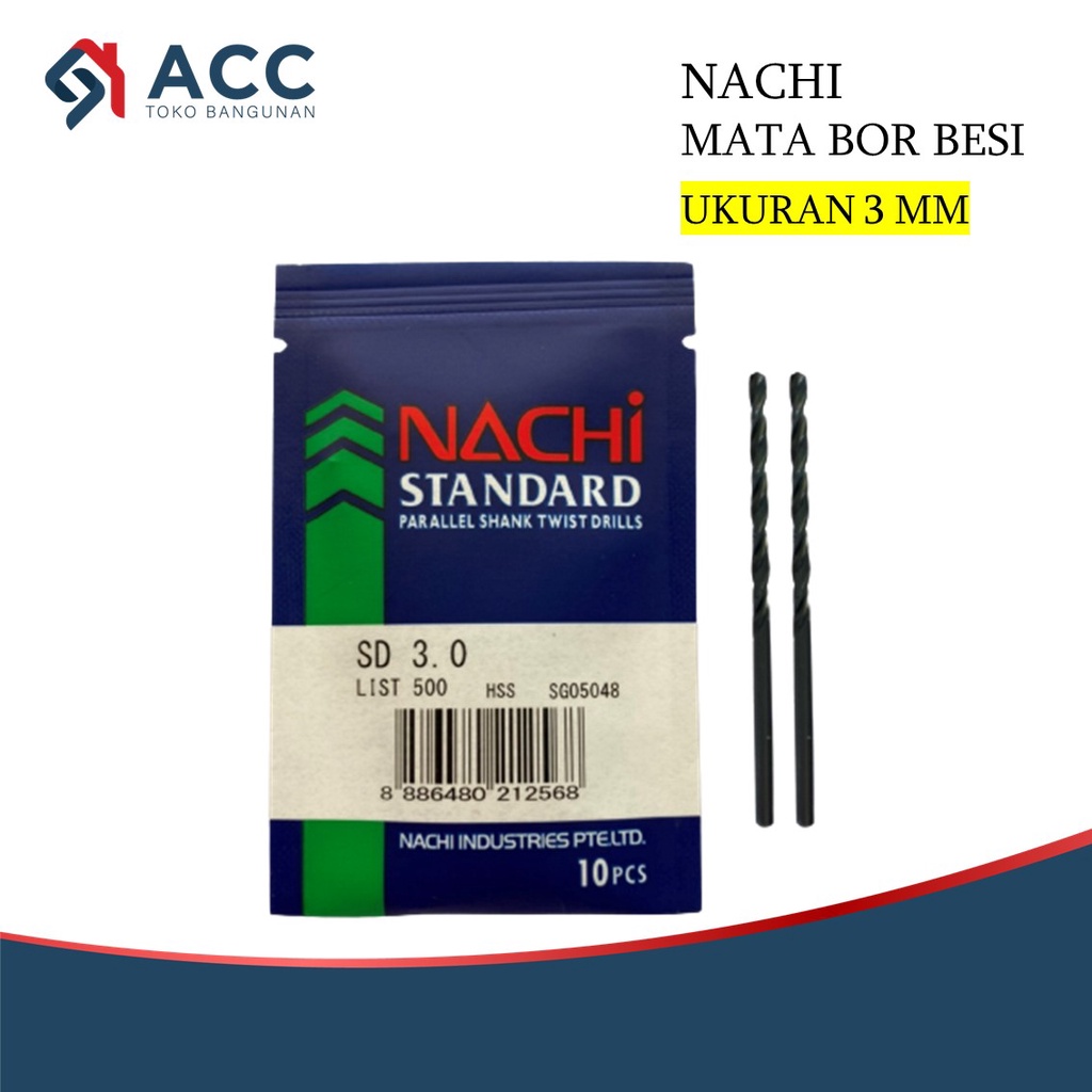 Jual NACHI 3 MM MATA BOR BESI HSS - NACHI MATABOR BESI HSS 3MM | Shopee Indonesia