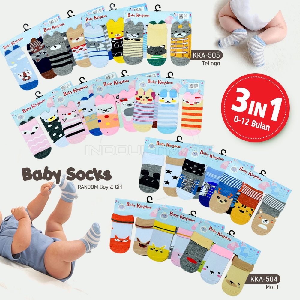 Jual 3in1 Kaos Kaki Bayi 0-6 Bulan KKA-504 KKA-505 Baby Sock Sarung ...