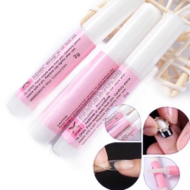 Jual Lem kuku palsu cair stick mini 2 gram glue nail art | Shopee Indonesia