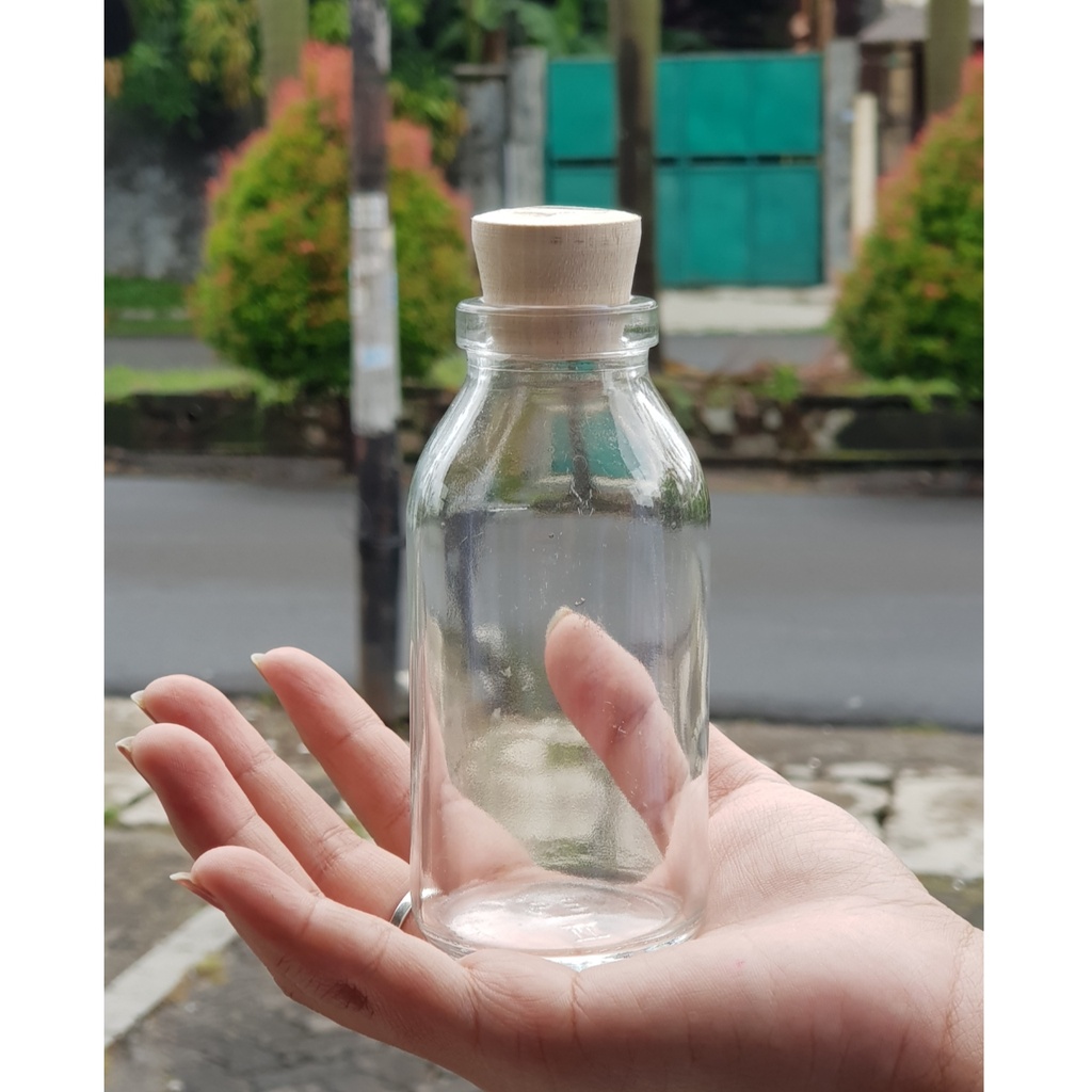 Jual Botol Kaca 50 / 100ml Tutup Kayu / KARET Souvenir Botol Hiasan ...