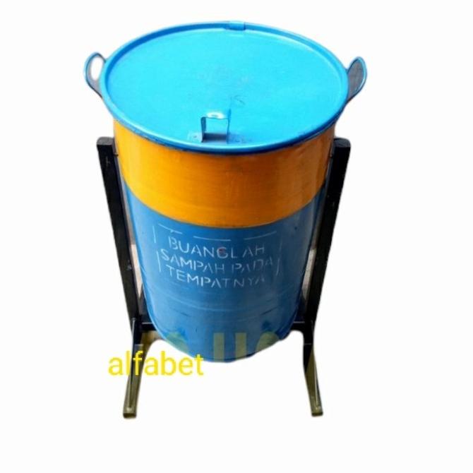 Jual tempat sampah/tong sampah besi/drum besi/tong gantung 60 liter ...
