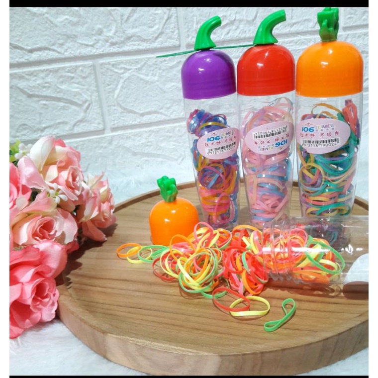 Jual karet rambut Jepang premium / karet rambut elastis tabung terong ...