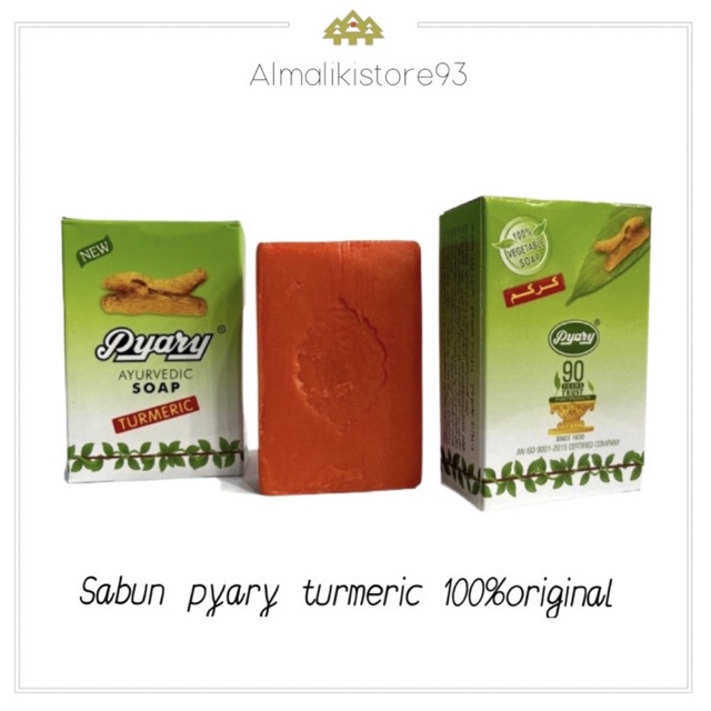 Jual Sabun Arab Pyary (TURMERIC 100%Original Ayurvedic Soap | Shopee ...