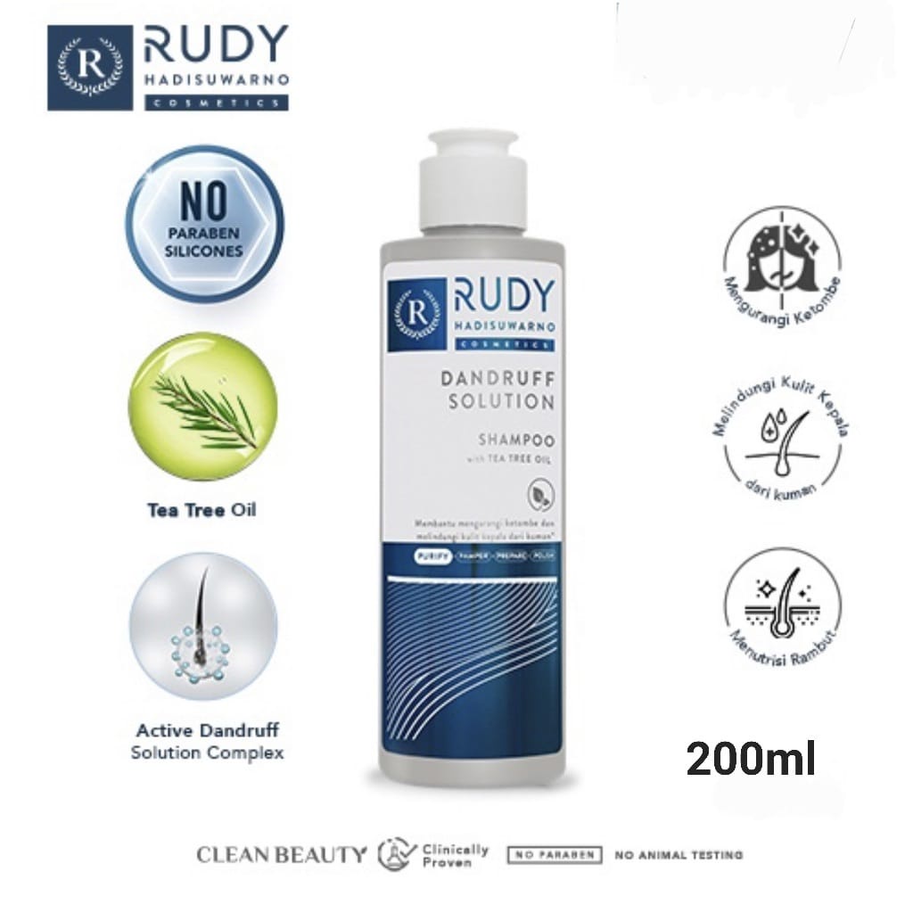 Jual Rudy Hadisuwarno Dandruff Solution SHAMPOO Tea Tree Oil 200mL (SHP ...