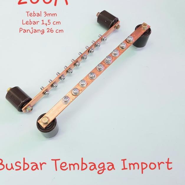 Jual Busbar Tembaga Panel/Busbar Power Road 3x15mmx26cm 200A Harga ...