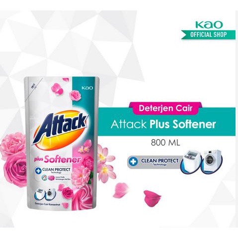 Jual Attack Plus Softener Detergen Cair 800ml | Shopee Indonesia