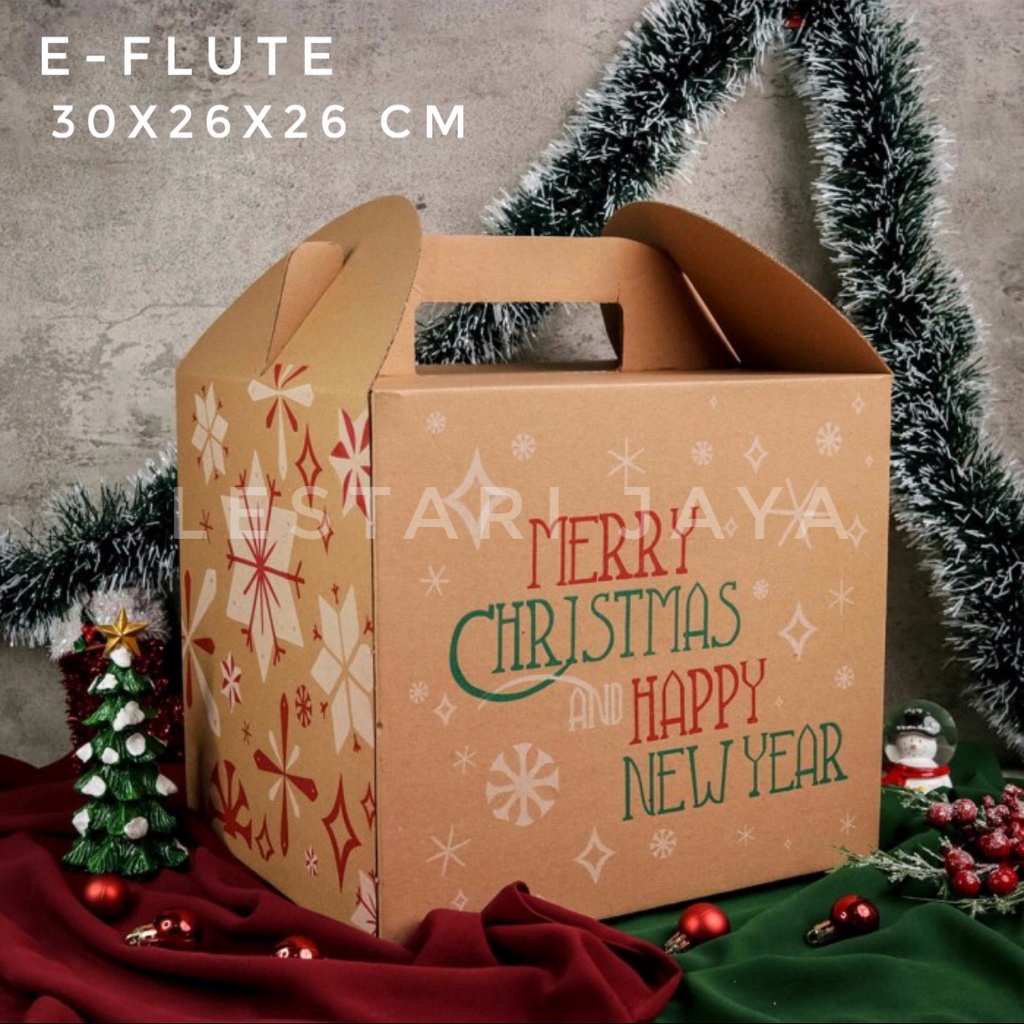 Jual Box Natal Christmas E-Flute Gable Box / Box Jinjing 30x26x26 cm ...