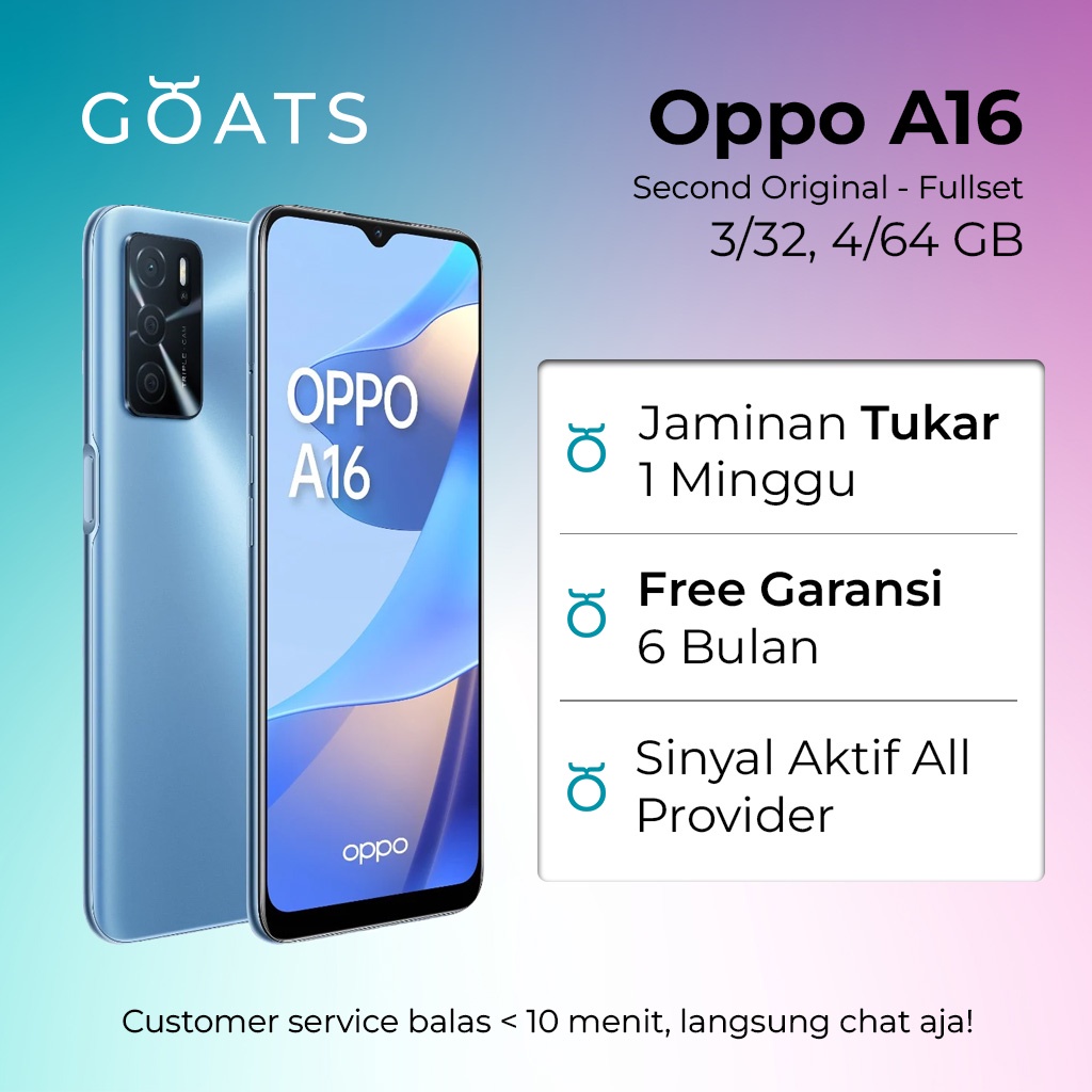 Jual Oppo A16 - Second - Original Like New - Fullset | Shopee Indonesia