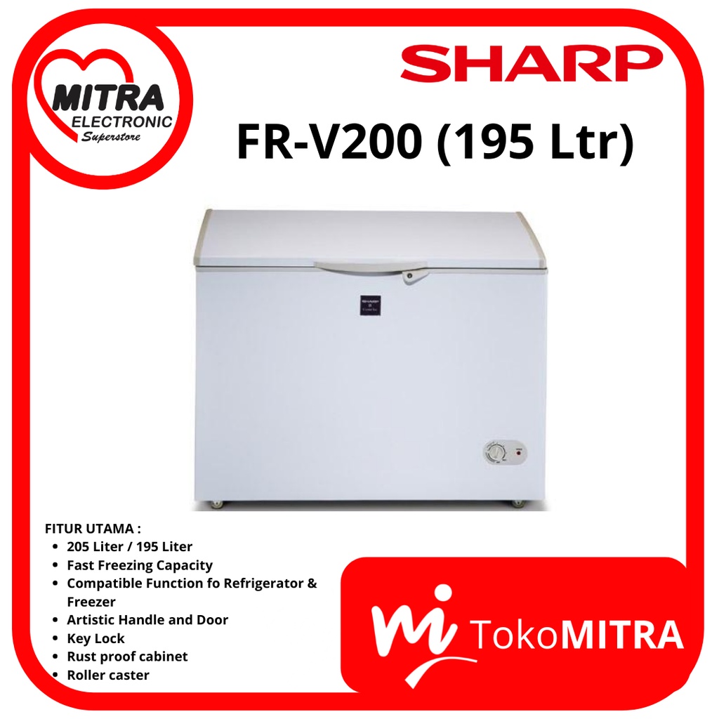 Jual LEMARI ES CHEST FREEZER SHARP FR-V200 (195 Ltr) | Shopee Indonesia