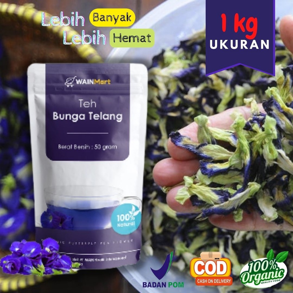Jual [ Paket 1 KG ] Minuman Herbal Teh Biru Bunga Telang Untuk ...