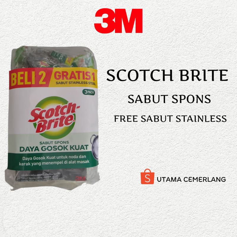 Jual 3M Scotch-Brite Combo Sabut Spons Cuci Piring + Sabut Stainless ID ...