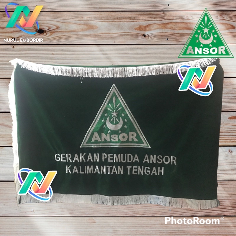 Jual Bendera Ruangan Pataka ANSOR Kalimantan tengah 90x135 full bordir ...