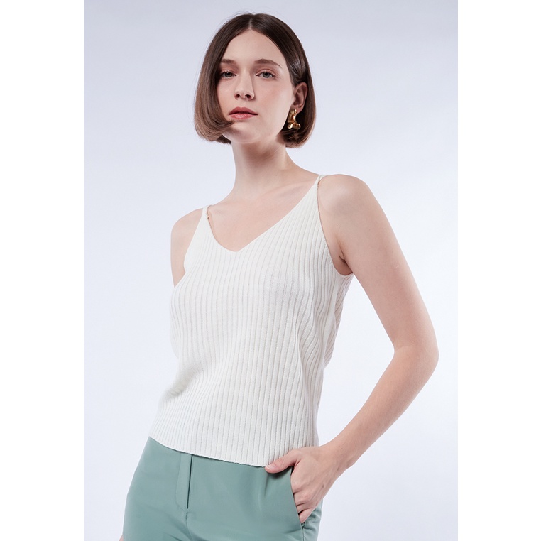 Jual Executive V-Neck Knit Tank Top Off White | Shopee Indonesia