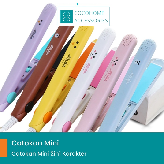Jual Catokan Mini Karakter 2 in 1 Catok Kimier Curly Pelurus Rambut ...