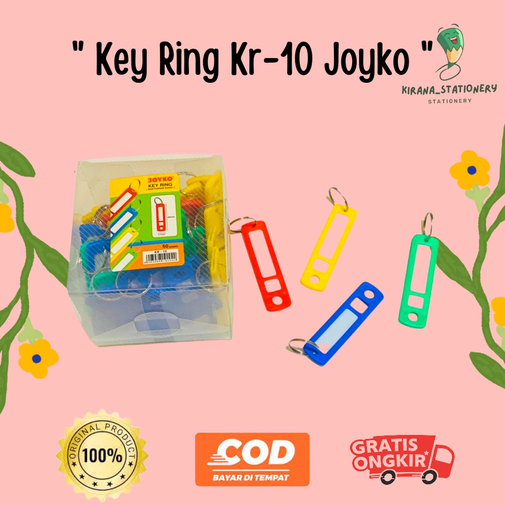 Jual JOYKO GANTUNGAN KUNCI KR 10 KEY RING 50 PCS ( 1PAK ) | Shopee ...