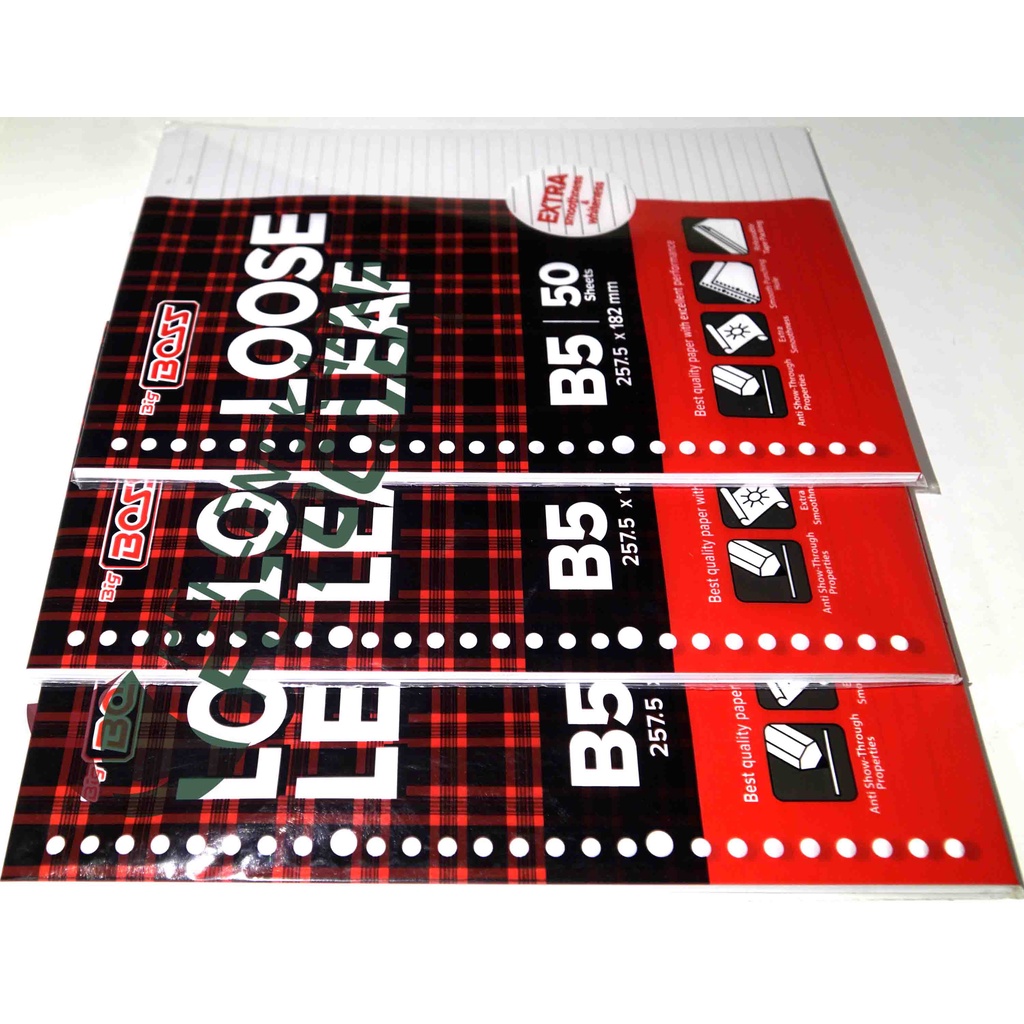 Jual LOOSE LEAF Isi Ulang File binder Big Boss bergaris ukuran A5 & B5 | Shopee Indonesia