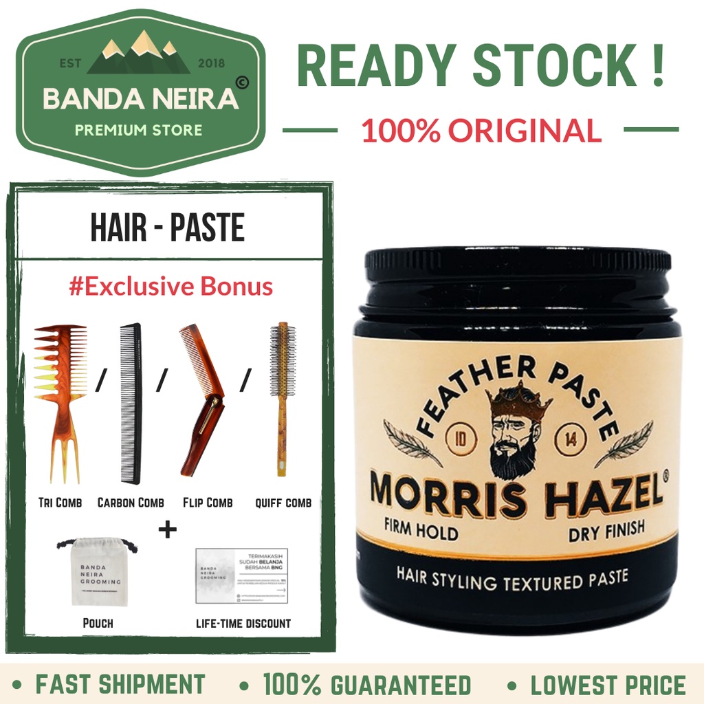 Jual MORRIS HAZEL Feather Paste Hair Styling Textured | Shopee Indonesia