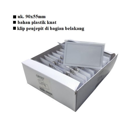 Jual Name Badge Holder / Keplek With Clip & Pin Ukr. 90mm X 55mm / Name ...
