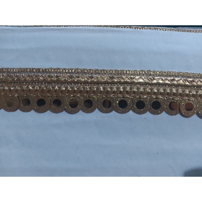 Jual renda india benang emas bulat gliter | Shopee Indonesia